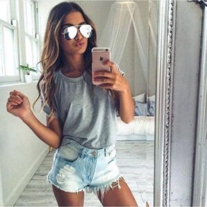 27 Cool Jeans Short Outfits For This Summer - The Cuddl