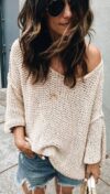 27 Cozy Off The Shoulder Outfits You'll Need This Fall