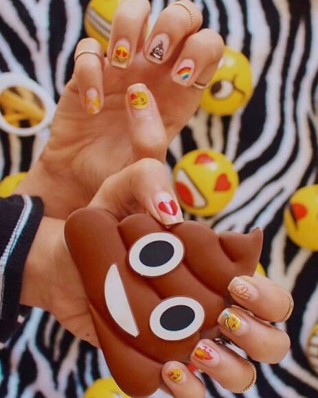 53 Eye-Catching Emoji Nails to Dress Up Your Look - The Cuddl